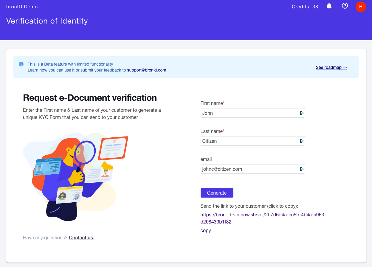 Request e-Document verification